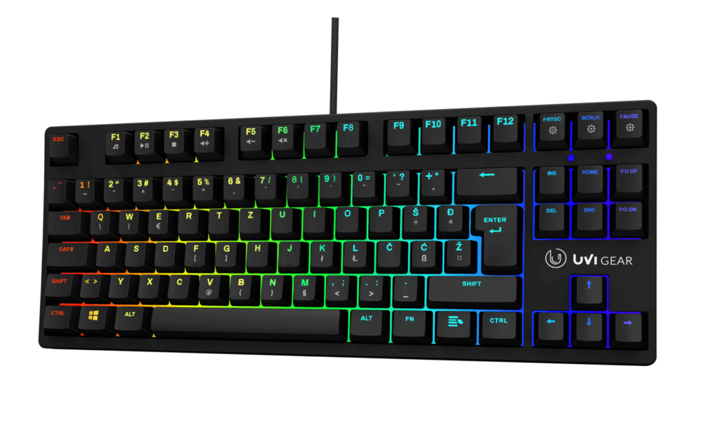 Gaming keyboard UVI Pride Mini with RGB lighting & mechanical switches!